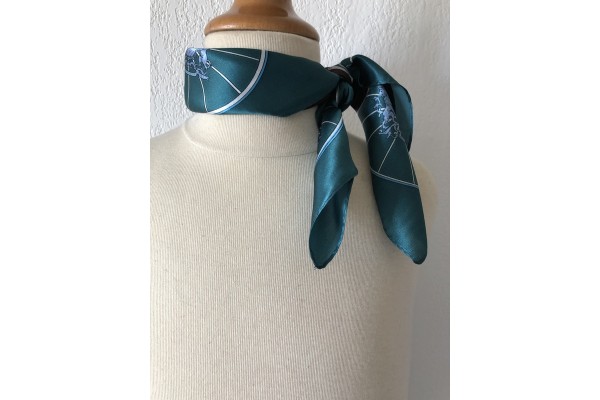 Duck blue silk scarf