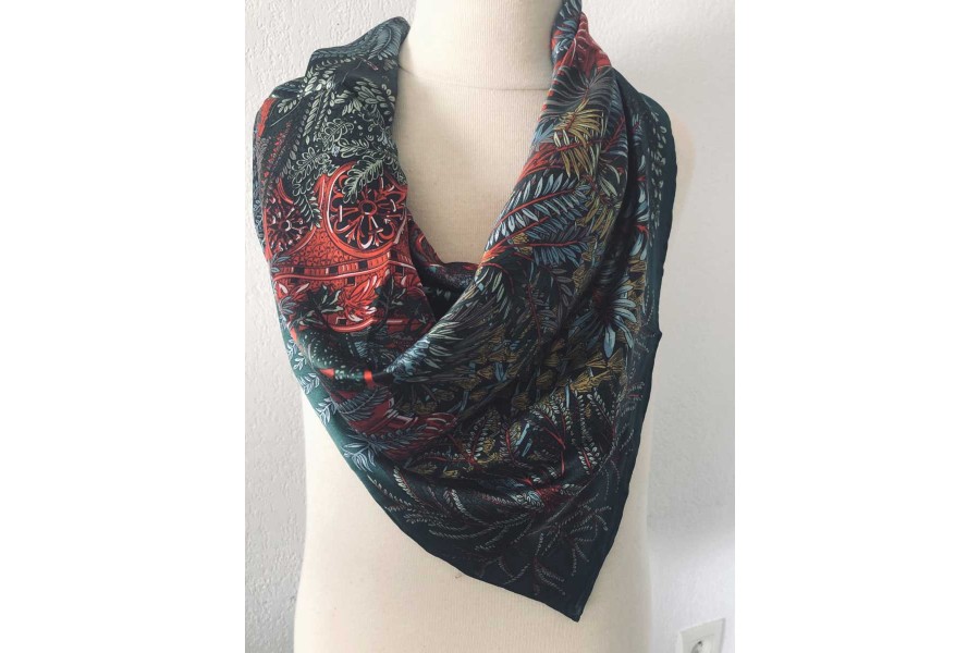 Patterned Japanese silk scarf