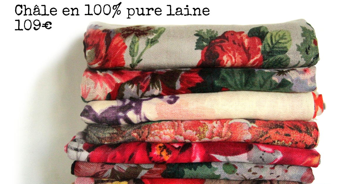 Châle laine cachemire femme